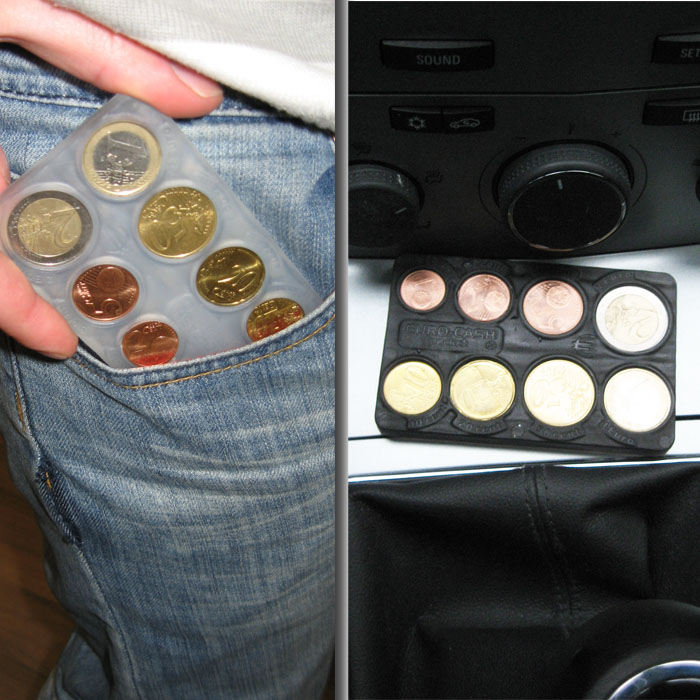 Flacher Münzspender im 3-er Set EURO-CASH pocket - effektivo