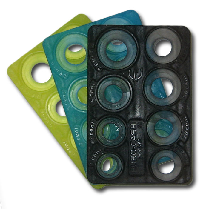 Flacher Münzspender im 3-er Set EURO-CASH pocket - effektivo