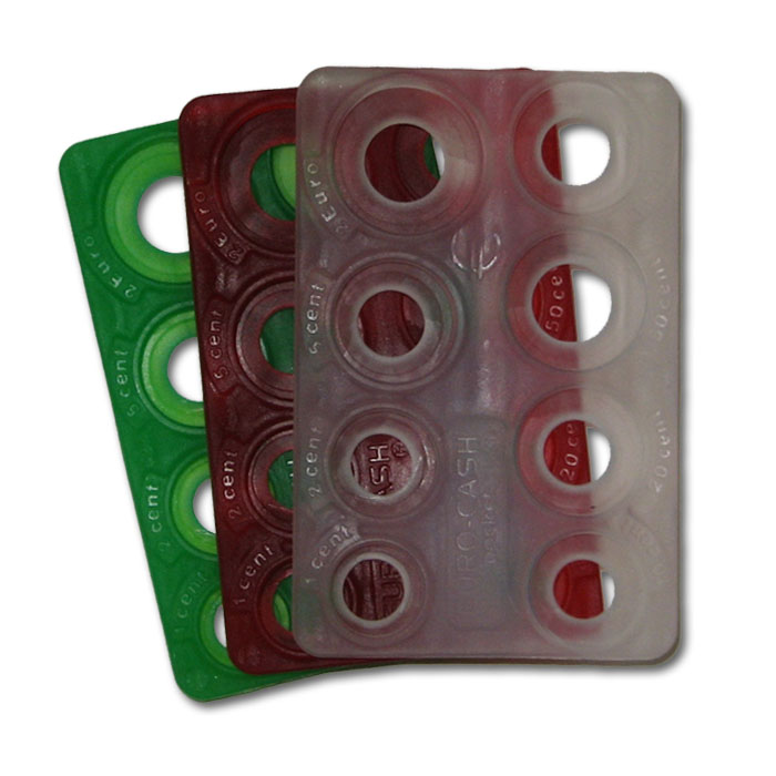 Flacher Münzspender im 3-er Set EURO-CASH pocket - effektivo